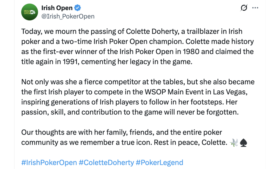 The Untold Tale of Irish Poker Legend Colette Doherty (1936 - 2025 ...